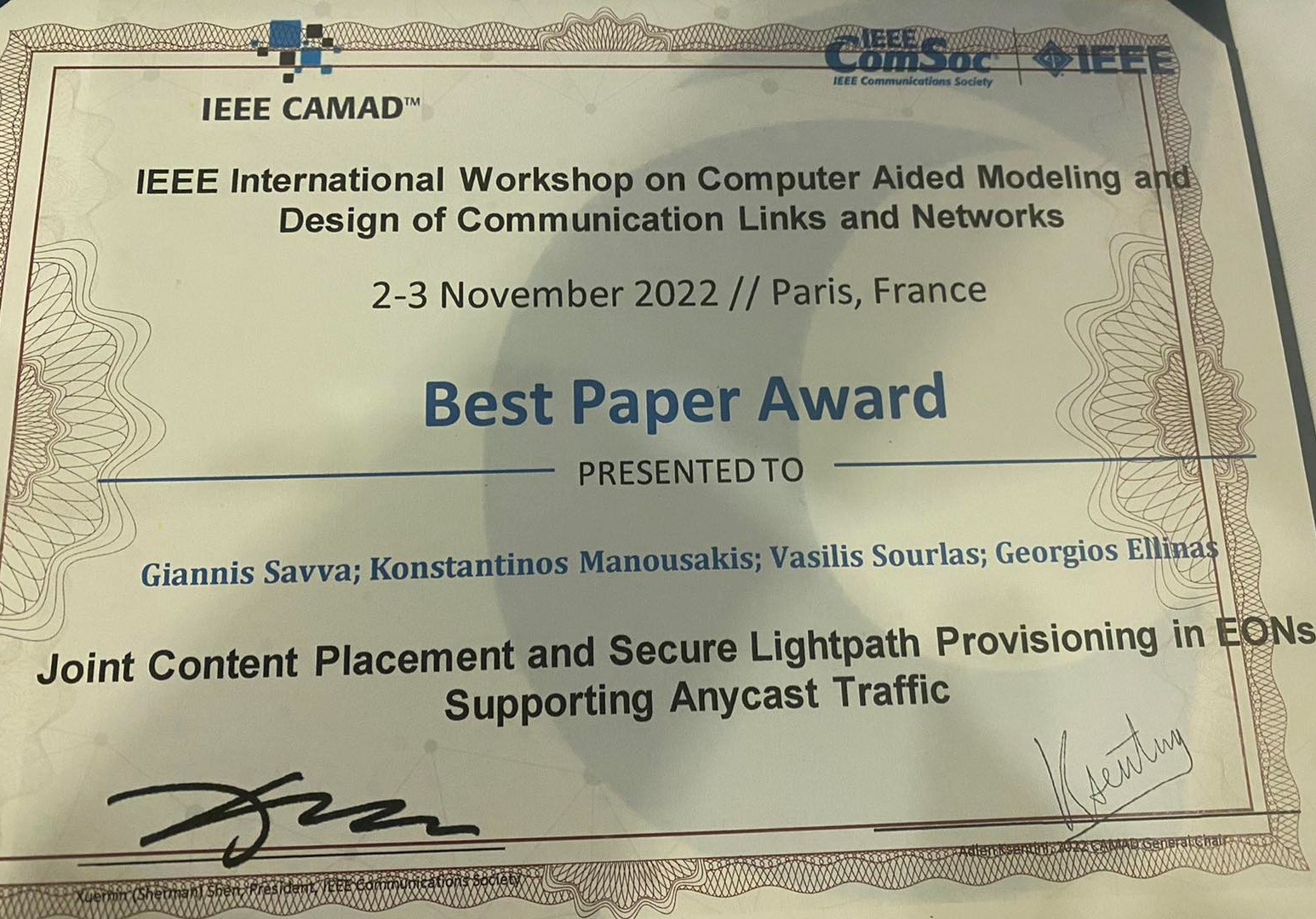 Best Conference Paper Award for KIOS Researchers - KIOS